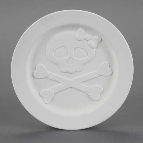 Ceramic Bisque 26781 Babydoll Skull Plate