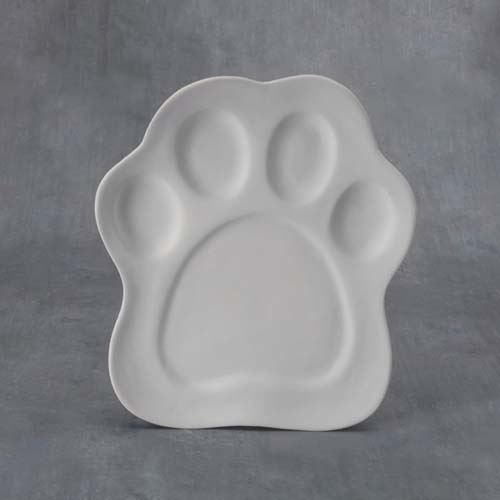 Ceramic Bisque 38242 Paw Print Plate