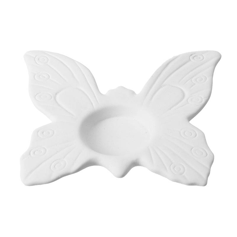 Ceramic Bisque Butterfly Tealight Holder 12pc
