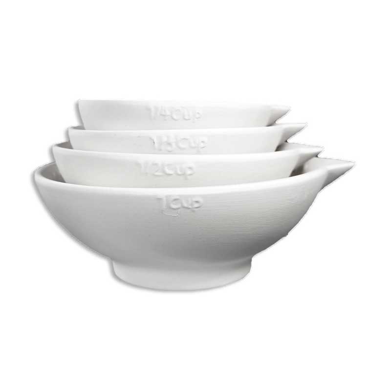 Ceramic Bisque Measuring Cup Set 4pc