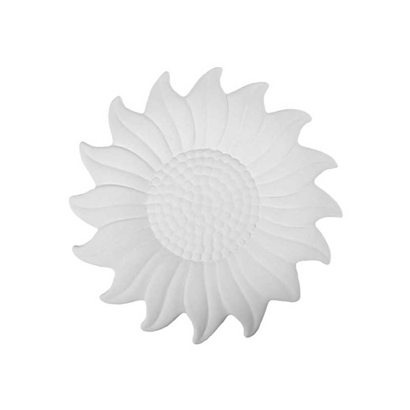 Ceramic Bisque Sunflower Plaque 8pc