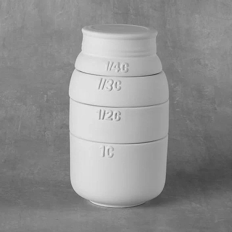 Ceramic Bisque 38253 Mason Jar Measuring Cup 6pc